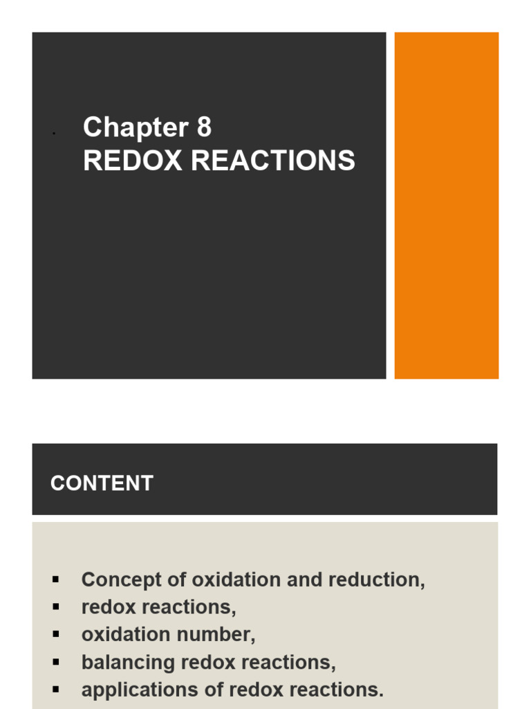 Redox Reactions and Balancing Techniques | PDF | Redox | Electrochemistry