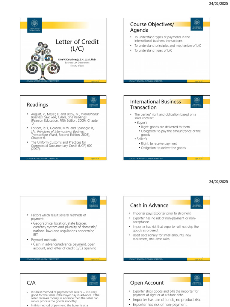 Understanding Letters of Credit in IBT | PDF | Letter Of Credit | Credit