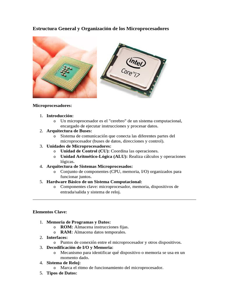 Teoria 1 Microprocesadores y Microcontroladores | PDF | Microcontrolador | Microprocesador