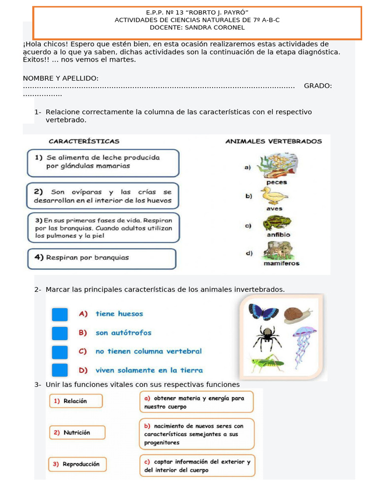 Actividad de Ciencias Naturales 7 A B C 10-03-25 | PDF