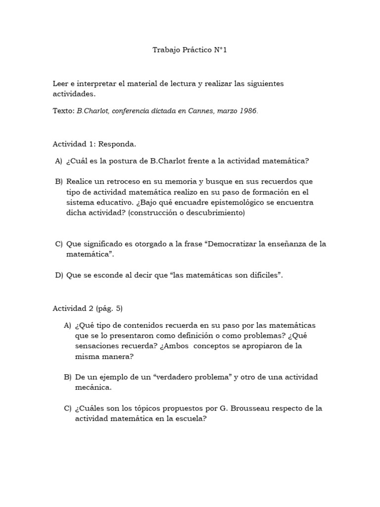Actividad 1-Epistemolog-A de La Matem-Tica | PDF