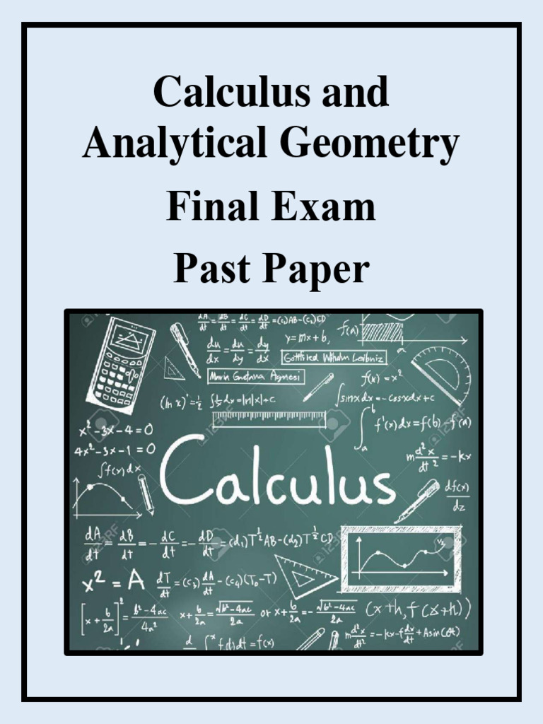 Calculus and Analytical Geometry Final Exam Past Paper (SE, IT, CS, CE, All Program) | PDF