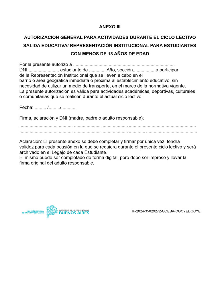 31 - 10 Salidas Educativas RES. #3871-24 .XLSX - ANEXO 3 | PDF