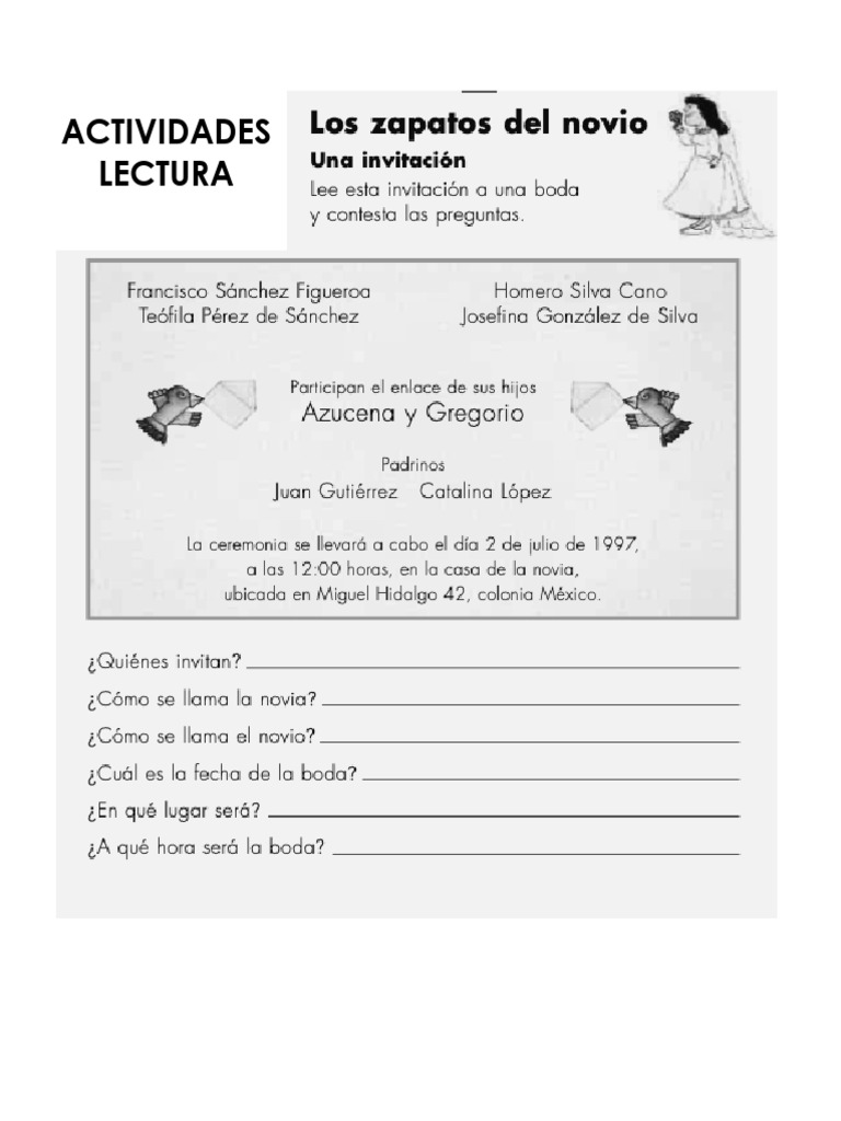 Actividades Lectura 20 | PDF