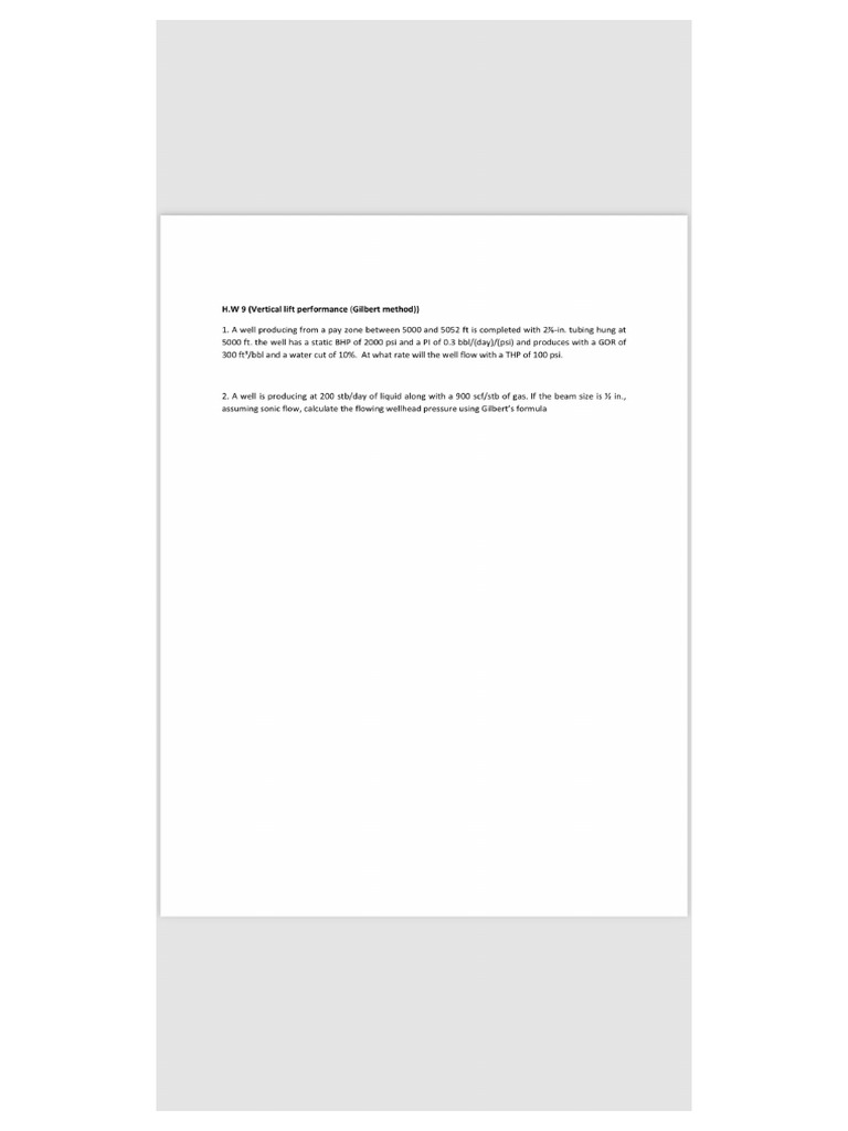 H.W 9 (Vertical Lift Performance (Gilbert Method) ) | PDF