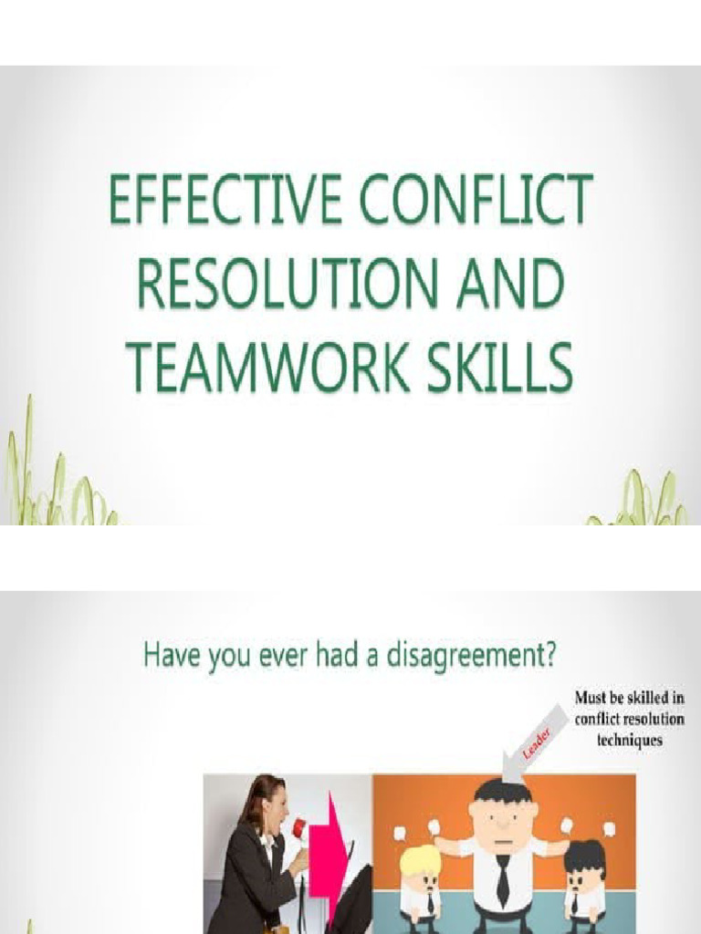 Effective Conflict Resolution 3 Pdf