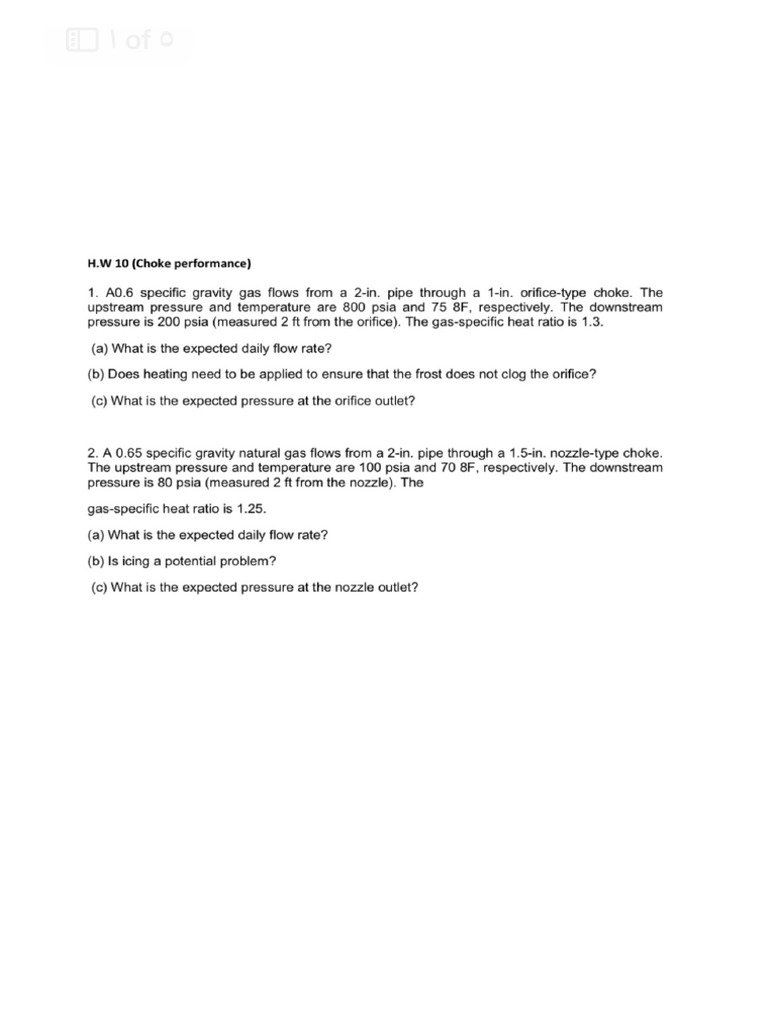 H.W 10 (Choke performance) 3 | PDF