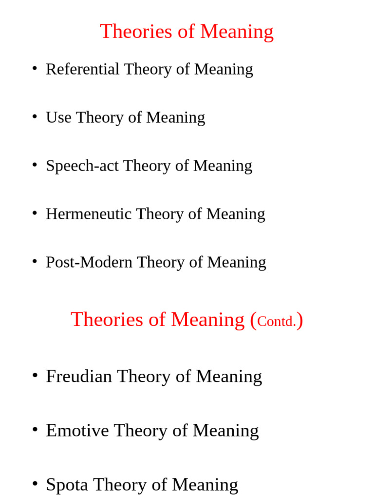 Theories of Meaning | PDF | Semantics | Cognitive Science