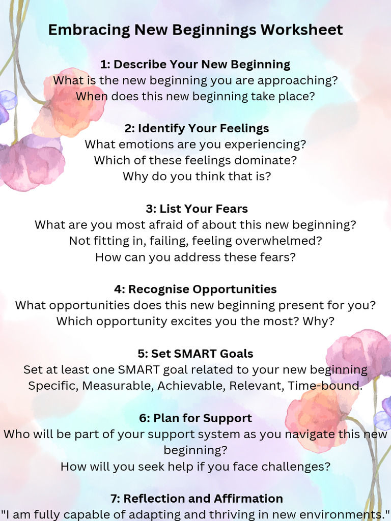 Embracing Change Worksheet | PDF