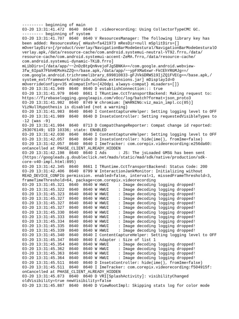 logcat_1742457701861 | PDF | Java (Programming Language) | Computer Science