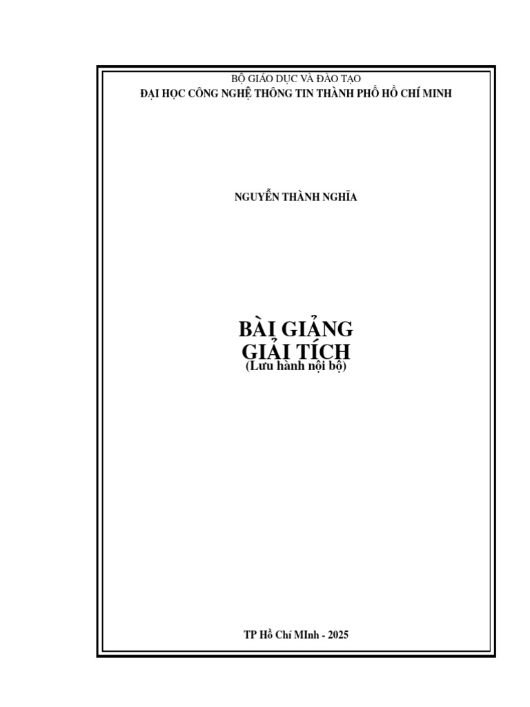 Bai Giang Giai Tich | PDF