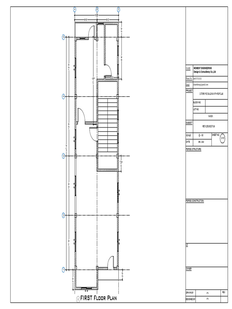 Two Storey RCC Building With Roofslab Structural Drawing | PDF | Civil ...