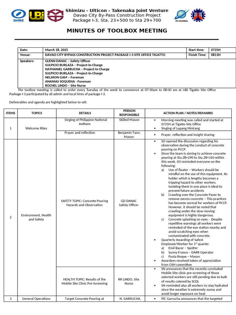 W25 - 011 TBM March 18, 2025 | PDF