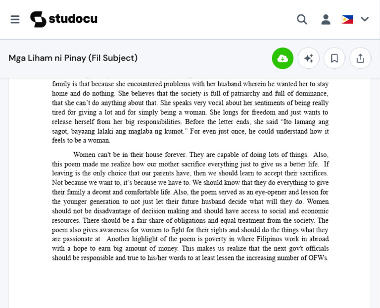 Mga Liham Ni Pinay (Fil Subject) - Mga Liham Ni Pinay by Ruth Mabanglo We Always Think That ...