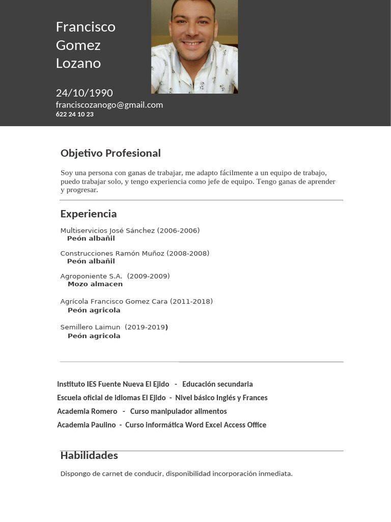 Francisco Curriculum(1) | PDF