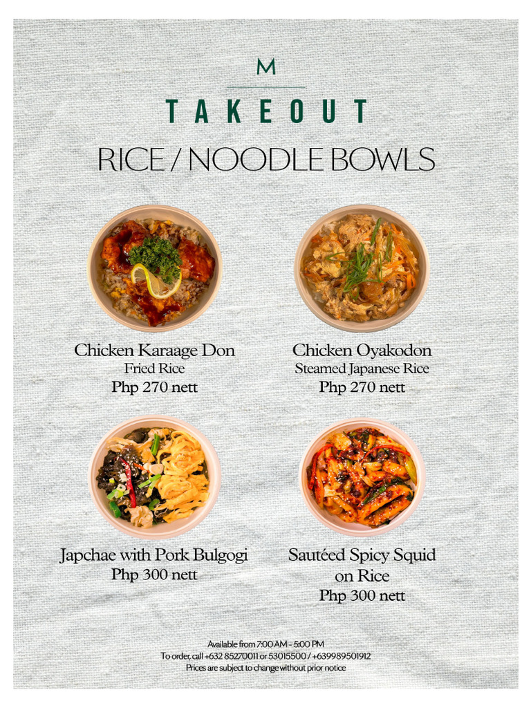 M Takeout Menu Feb2025 | PDF