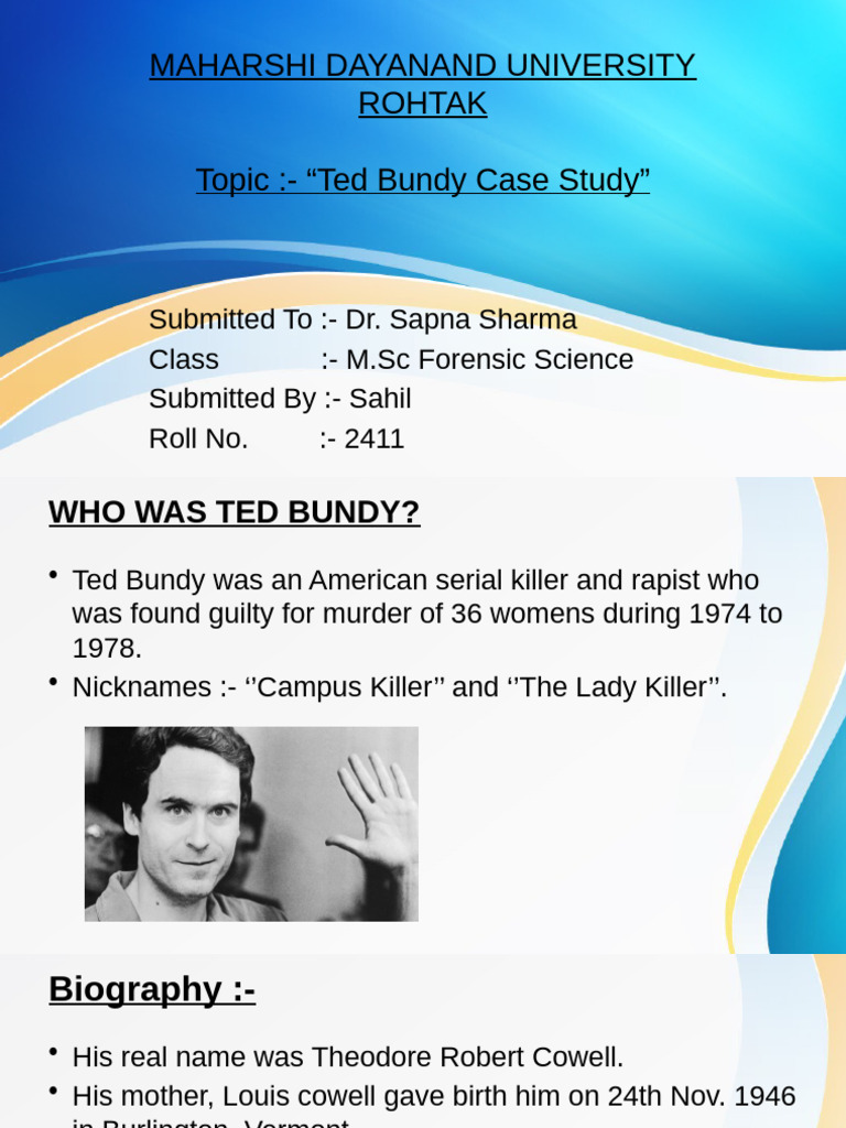 Ted Bundy's Case Study | PDF | Violent Crime | Criminal Law