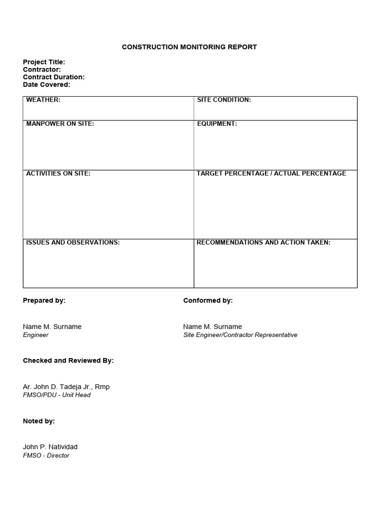 Construction Monitoring Report | PDF