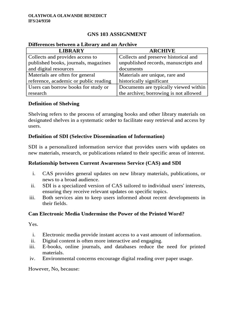 Library vs. Archive: Key Differences Explained | PDF | Books | Libraries