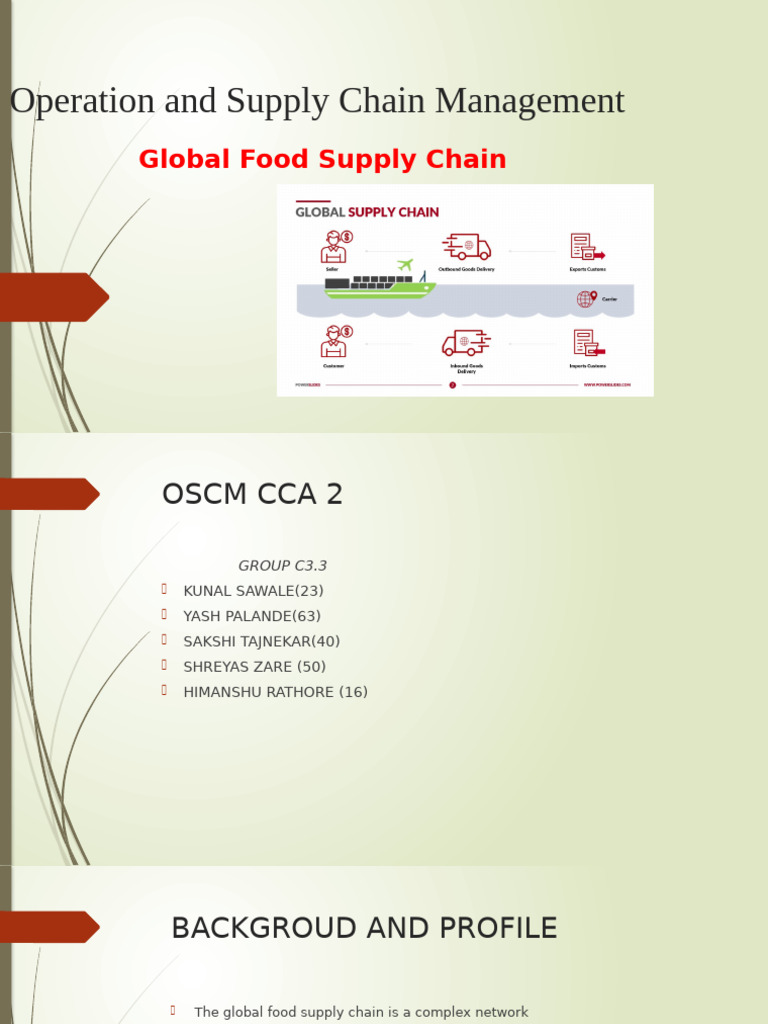 OSCM C3.3 Global Food Supply Chain TEA | PDF | Supply Chain | Food Security