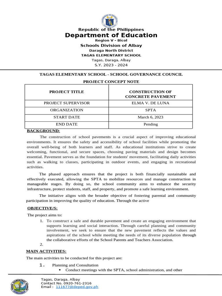 SGC Project Concept - Construction of Pavement | PDF