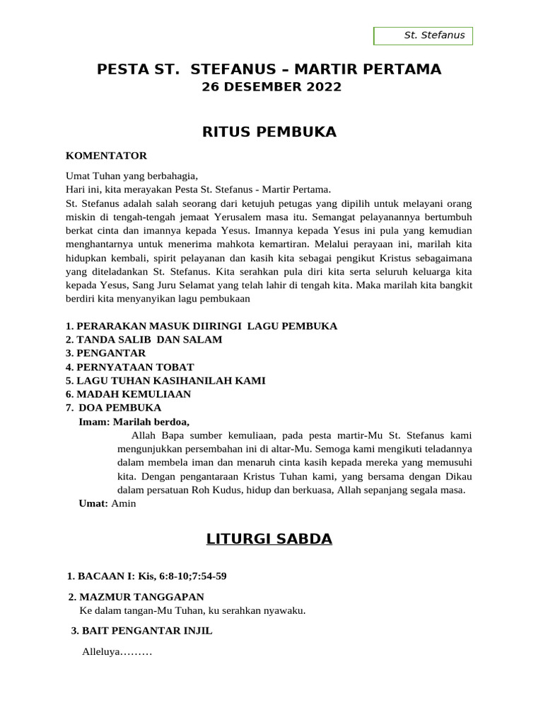 PESTA ST STEFANUS | PDF