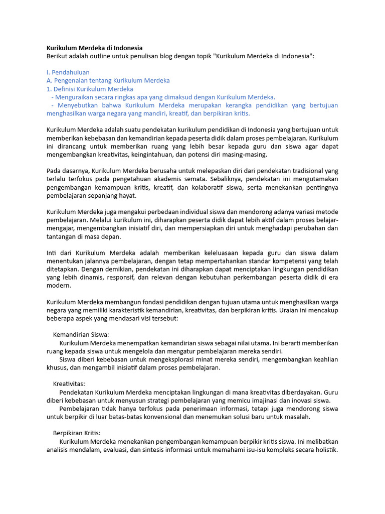 Kurikulum Merdeka di Indonesia | PDF