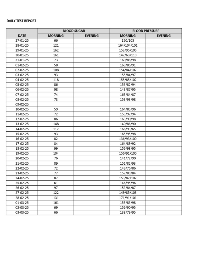 DAILY TEST REPORT | PDF