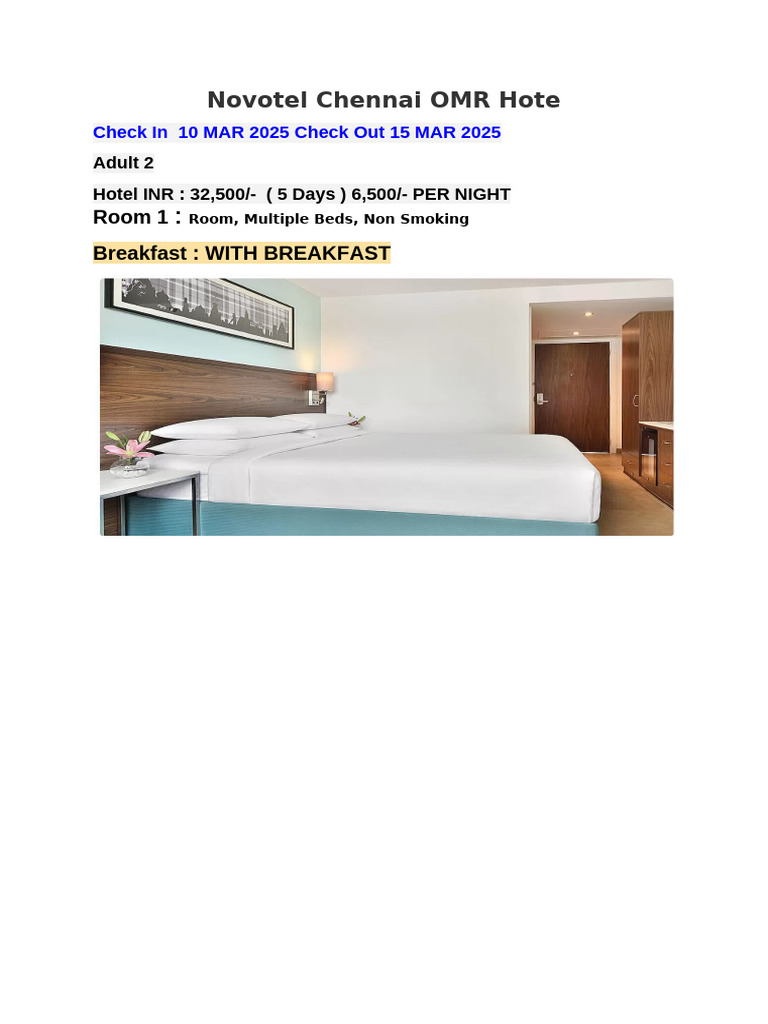 Novotel Chennai OMR Hot1 | PDF