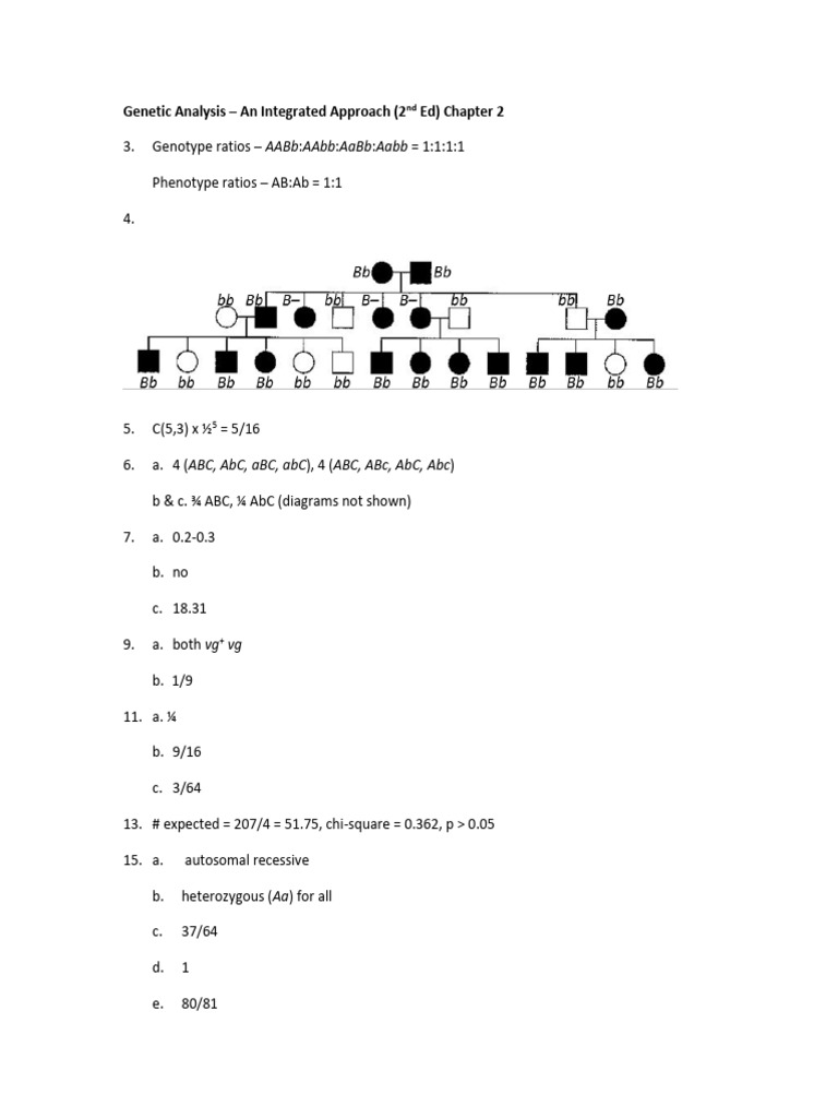 Genetic Analysis Chapter 2 - Answers To Selected End-of-Chapter ...
