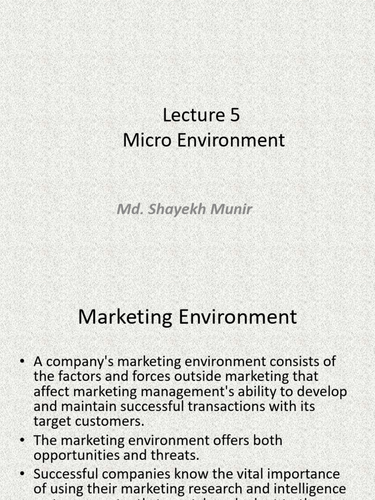 Understanding Microenvironment in Marketing | PDF | Marketing | Supply ...