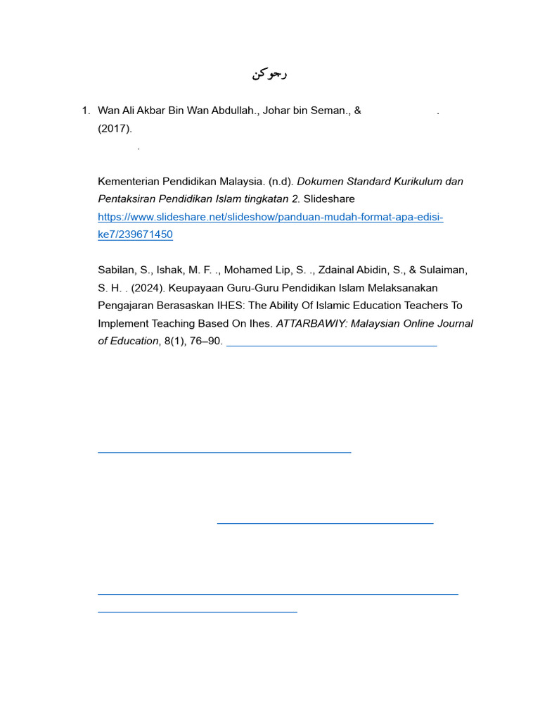 Rujukan Jawi RPH | PDF