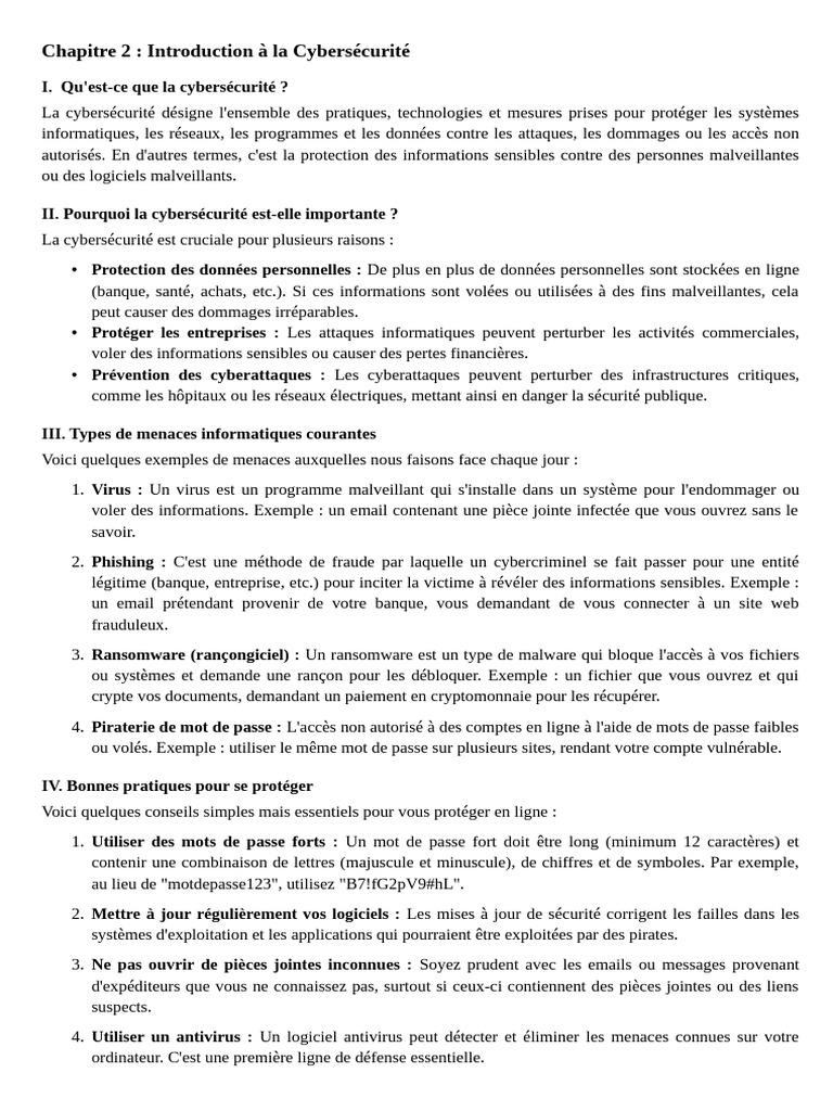 Introduction à la Cybersécurité | PDF | Rançongiciel | Logiciel malveillant