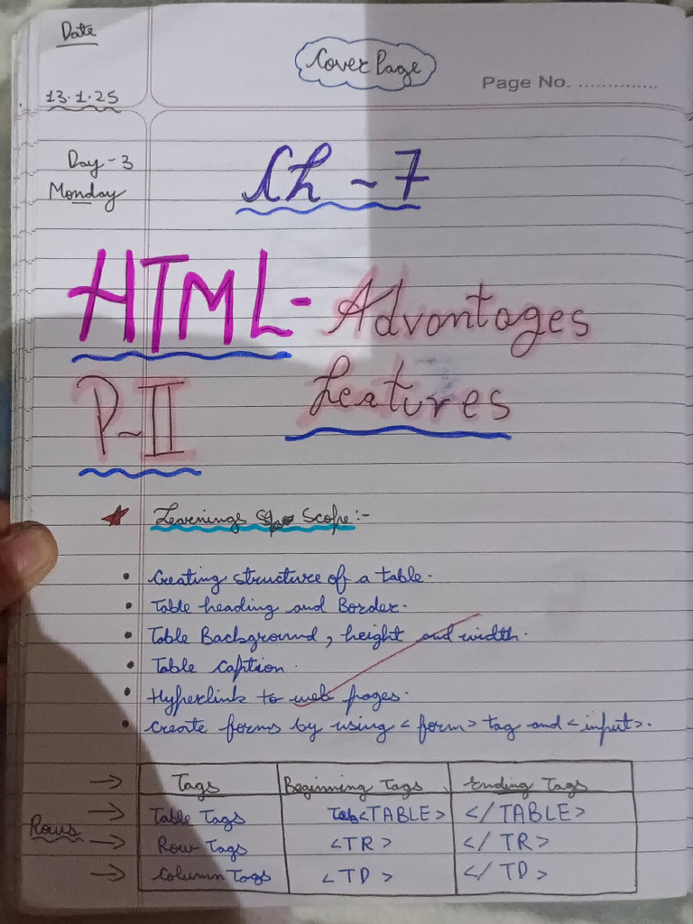HTML Table Structure and Features | PDF