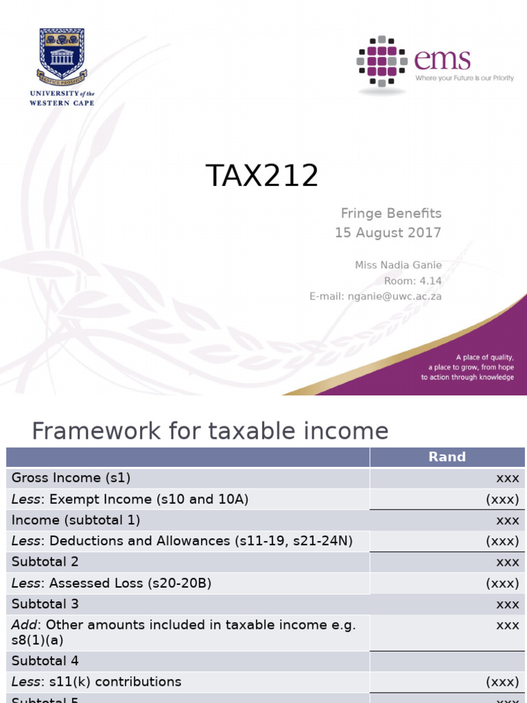 TAX212 Fringe Benefits | PDF | Expense | Taxes
