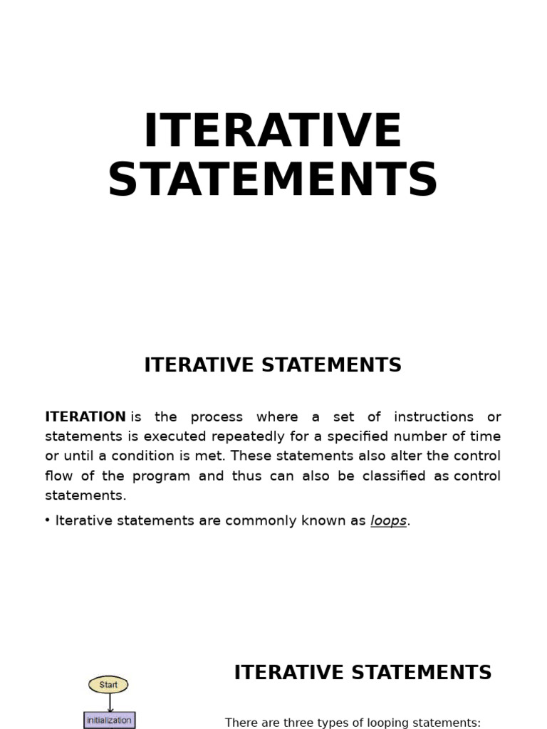 W11 W12 Iterative Statements Pdf Control Flow Iteration 8208
