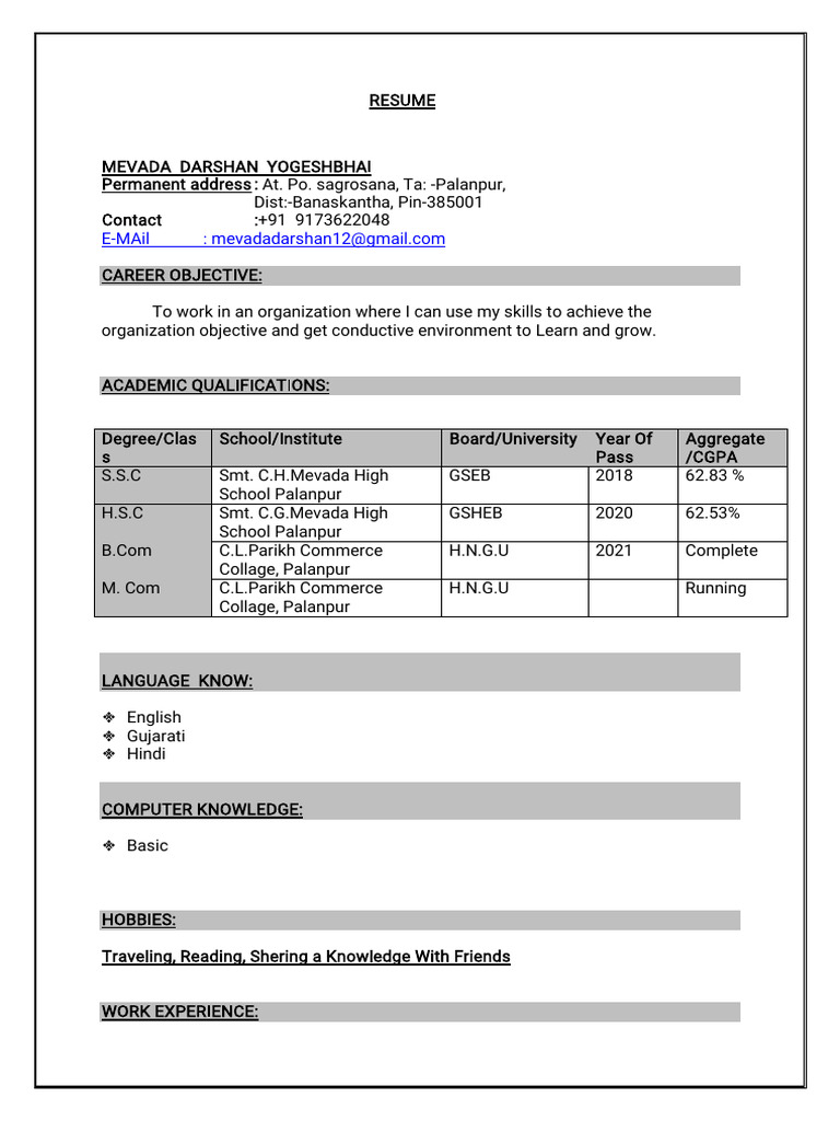 darshan final resume | PDF