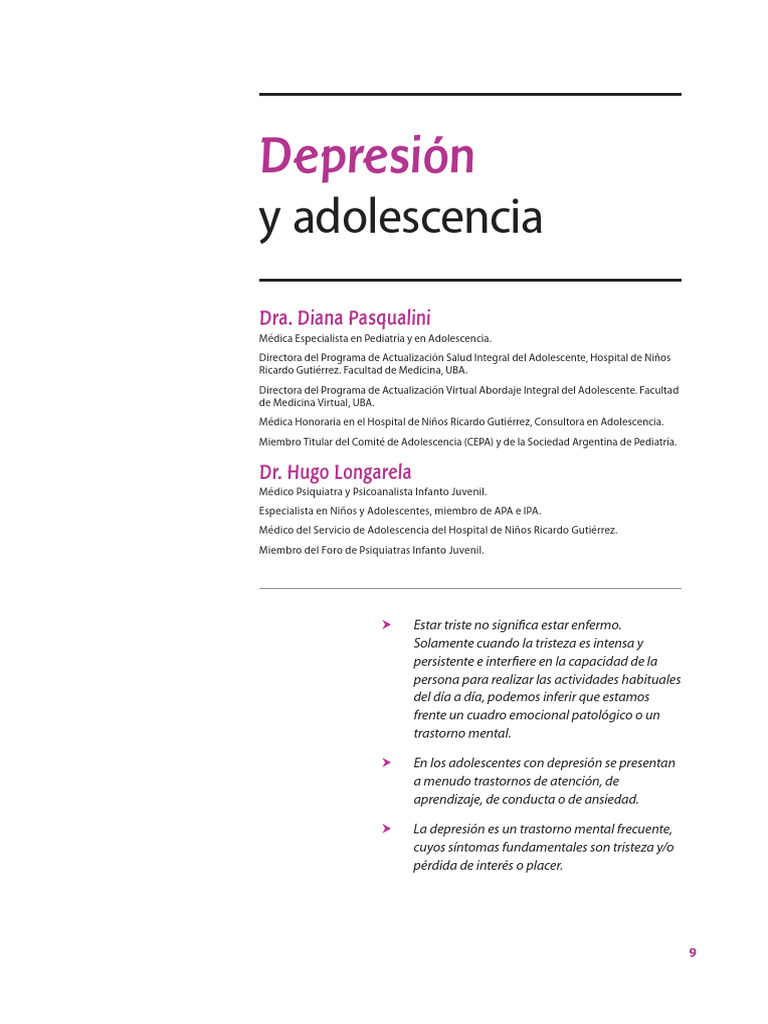 Depresión en Adolescentes: Causas y Tratamiento | PDF | Trastorno ...