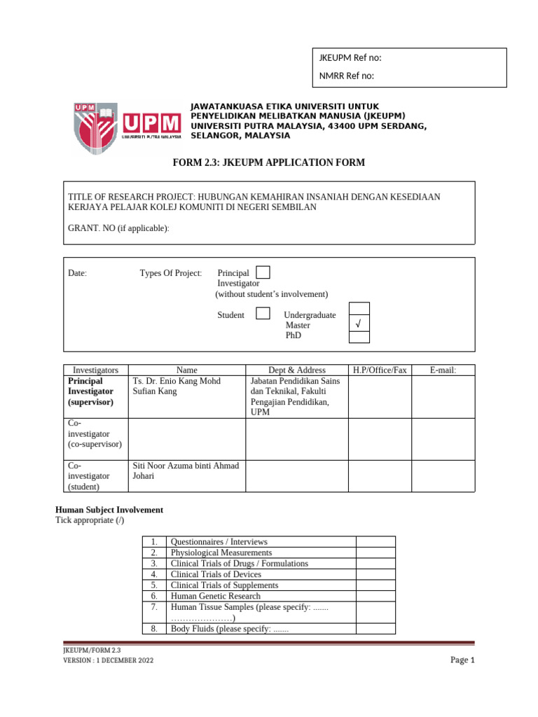 20230324092118JKEUPM_FORM_2.3_-_JKEUPM_APPLICATION_FORM | PDF ...