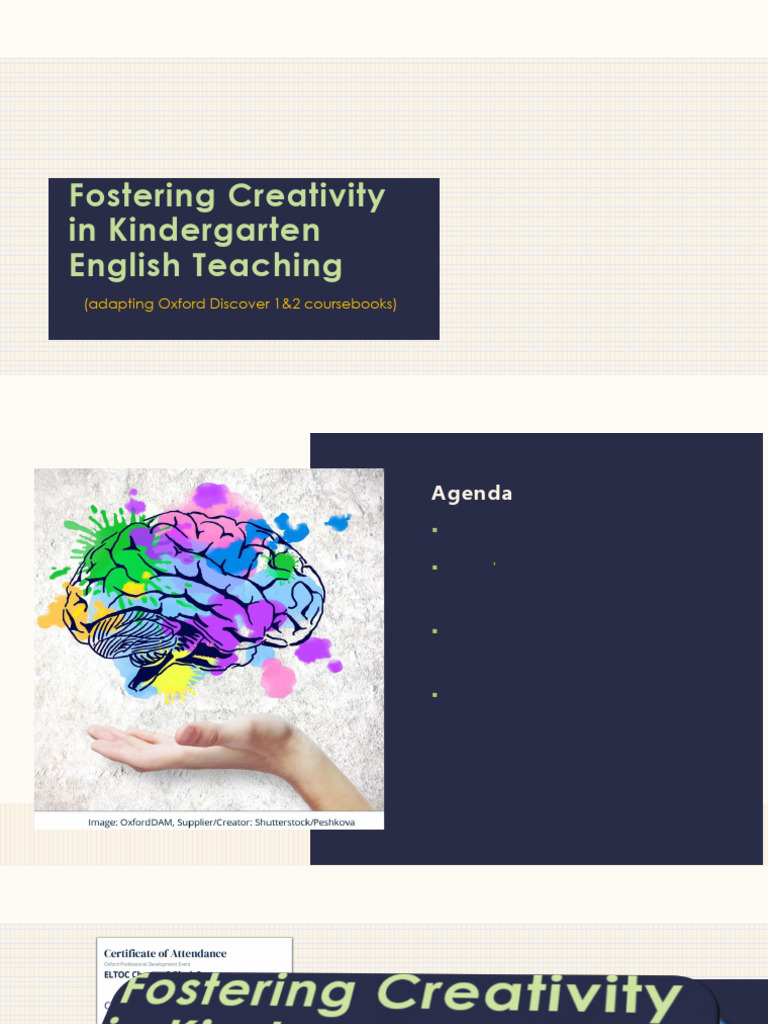 Fostering Creativity in Kindergarten English Teaching Training | PDF ...