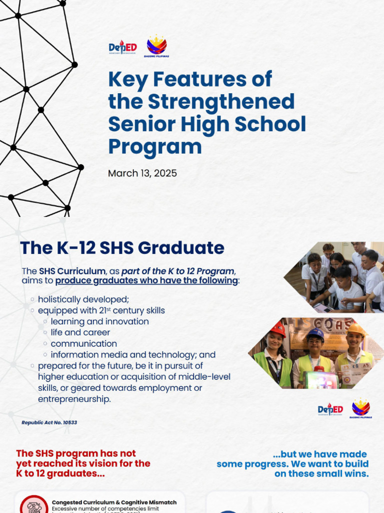 Key Features of The SHS Program | PDF