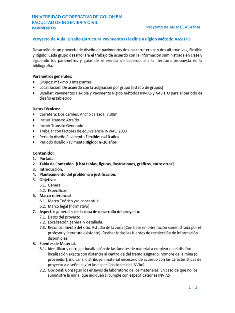 Parametros Proy_Pavimentos_Final | PDF | Diseño