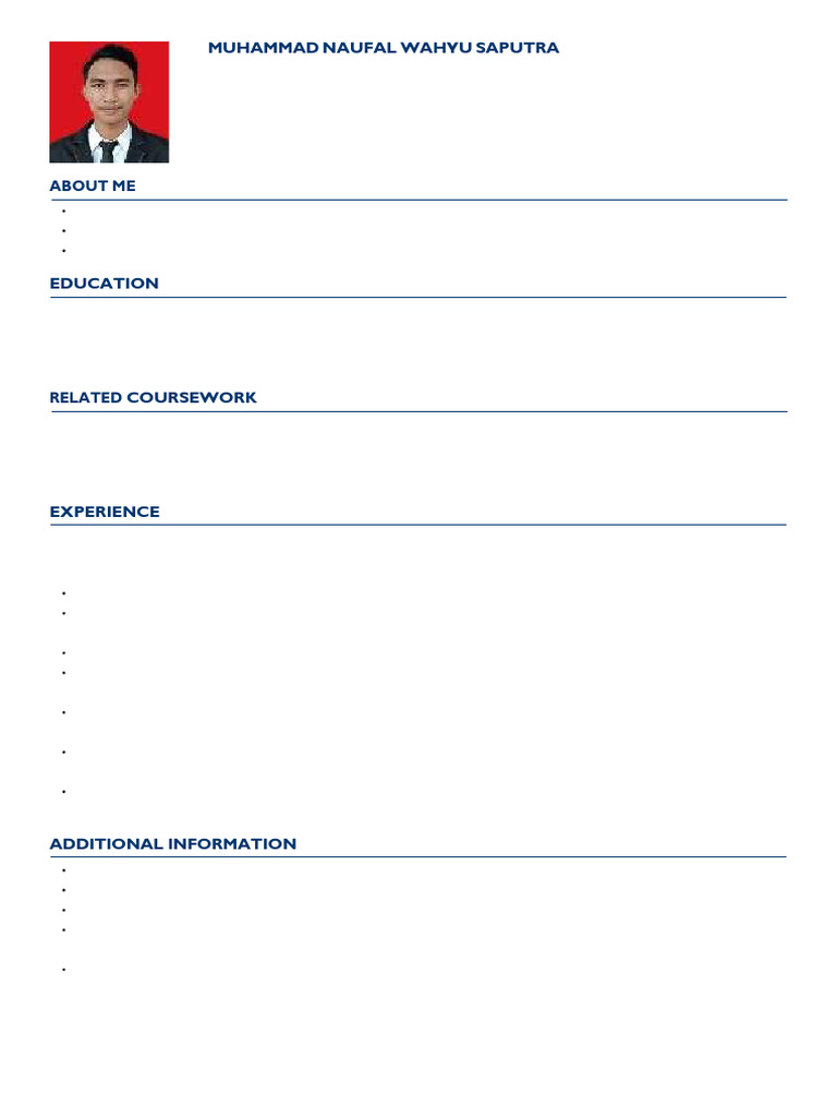 CV Muhammad Naufal English | PDF