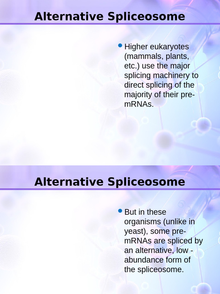130-Alternative Spliceosome | PDF | Rna Splicing | Intron