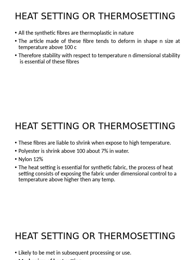 HEAT SETTING OR THERMOSETTING | PDF | Materials Science | Applied And ...