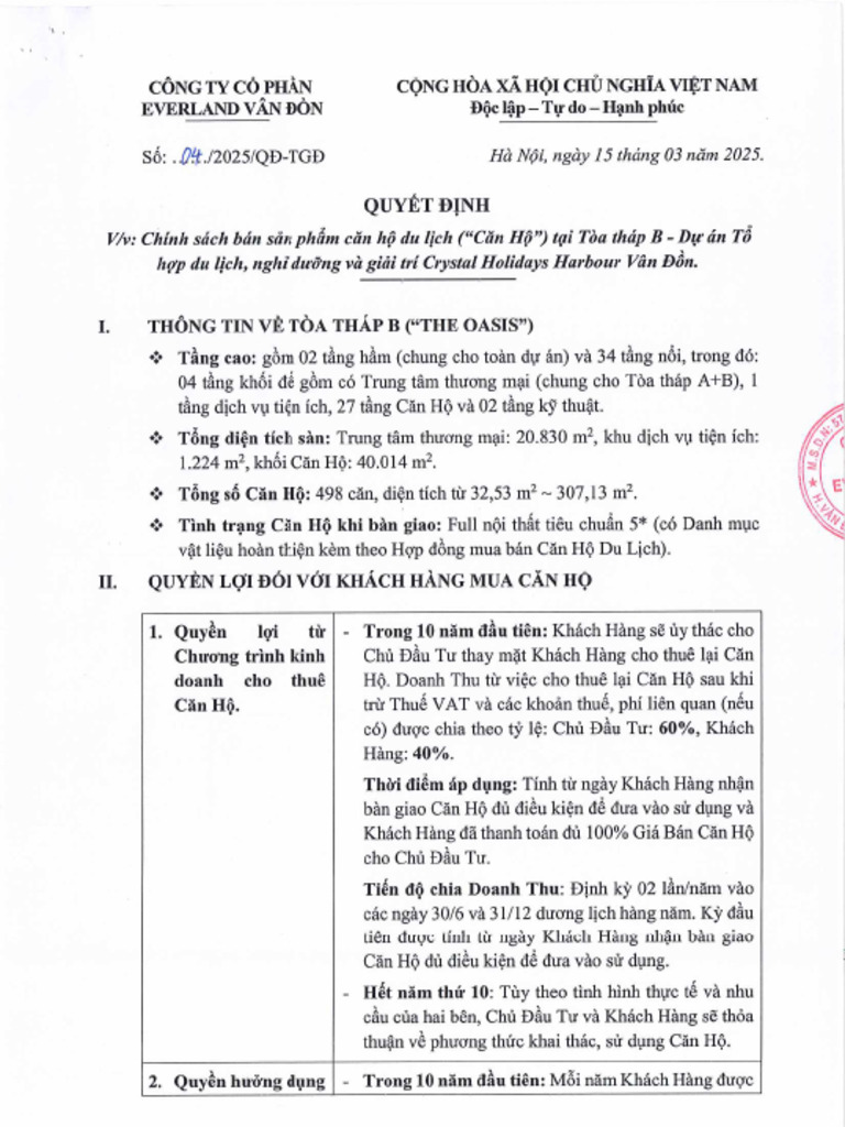 15032025 - CSBH TÒA B THE OASIS | PDF