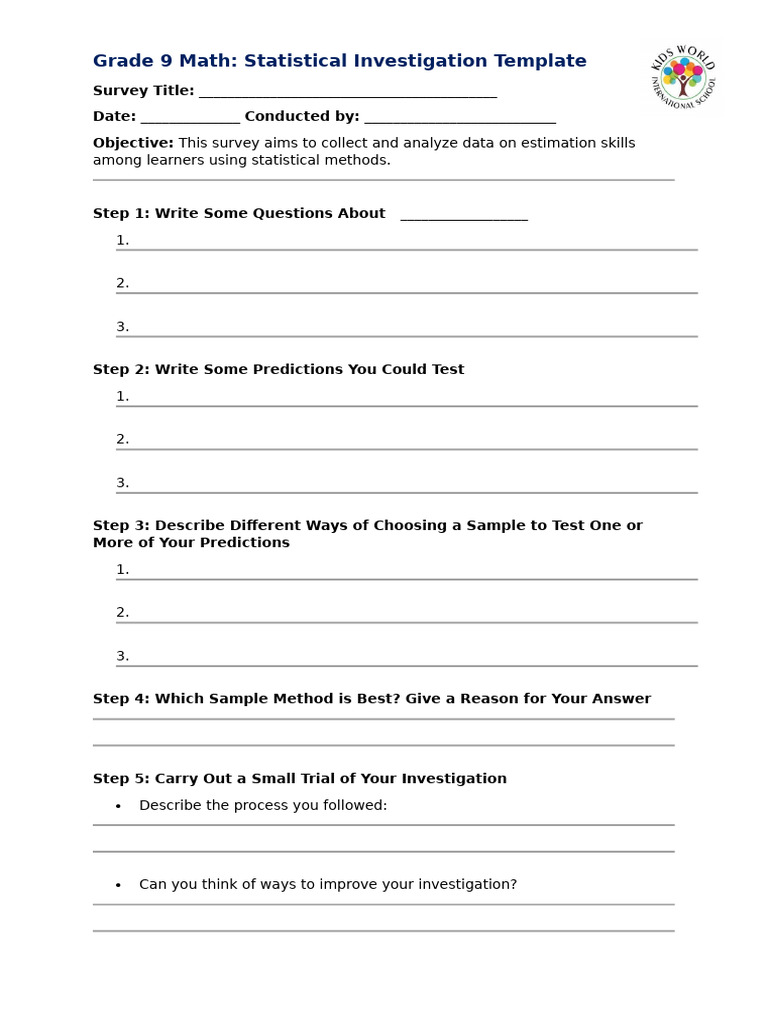 Grade 9 Statistical Investigation Guide | PDF