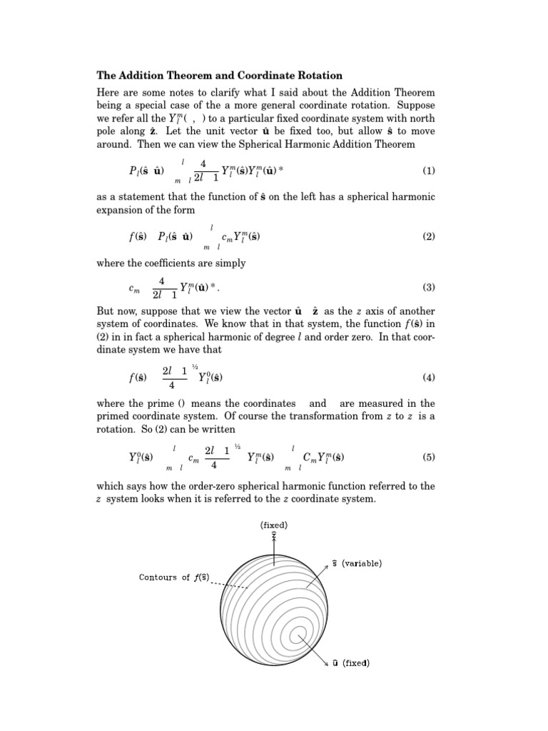 Spherical Harmonic Addition Theorem Explained | PDF
