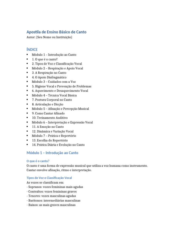Apostila Basica Canto (1) | PDF