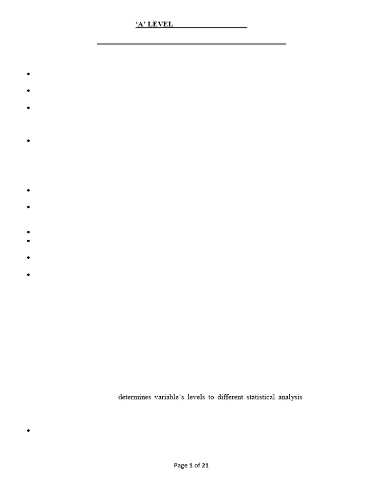 A-Level Geography: Geo-Statistical Analysis | PDF | Hypothesis | Statistics